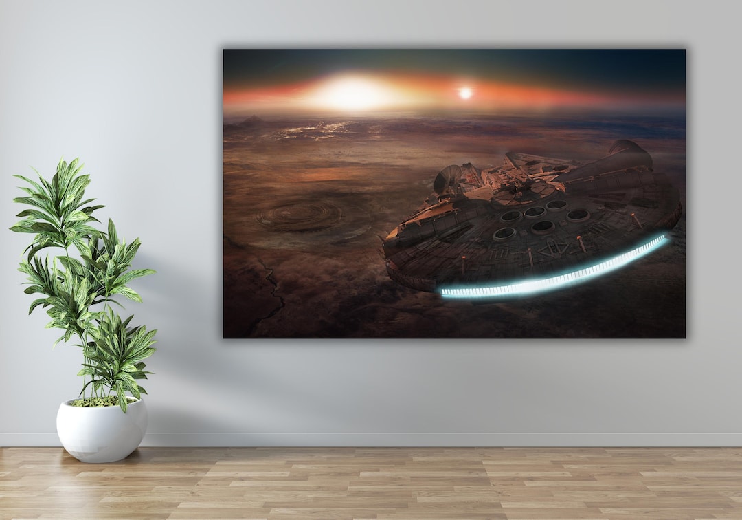 Starwars Millenium Falcon Canvas Wall Art,star Wars Millenium Falcon ...