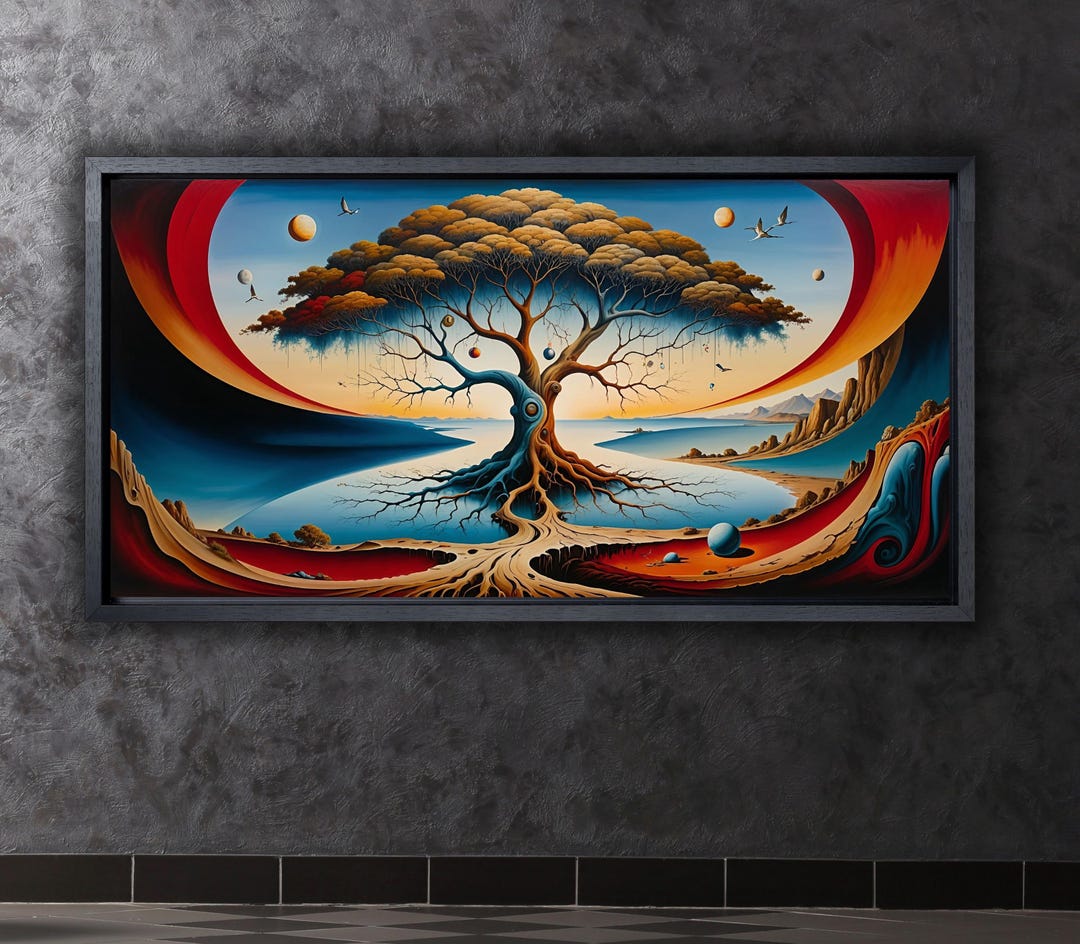 Salvador Dali Stely Tree of Life Canvas Wall Art,fantasy Forest Art ...