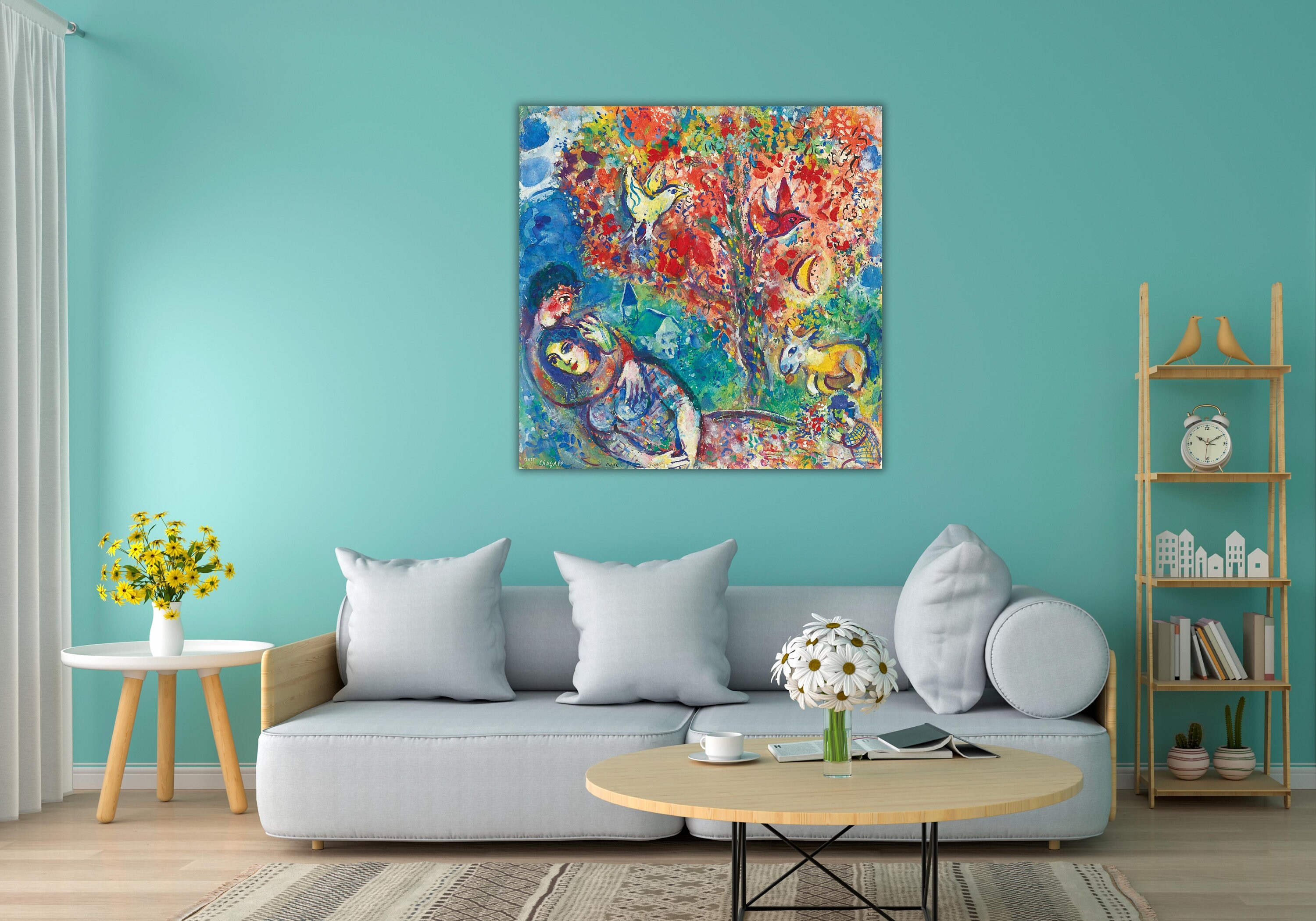 Marc Chagall Couple Under Tree Poster Art Canvas,reproduction Print ...