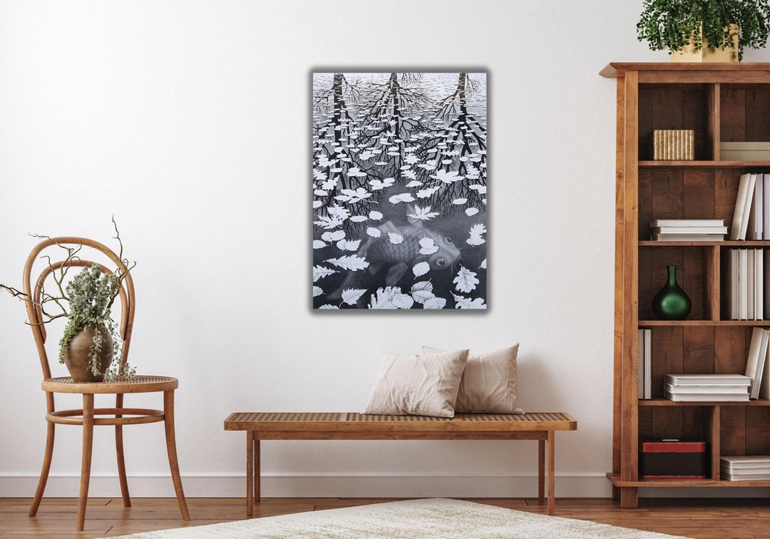Maurits Cornelis Escher the Fish Poster/canvas Wall Art Print,m.c ...