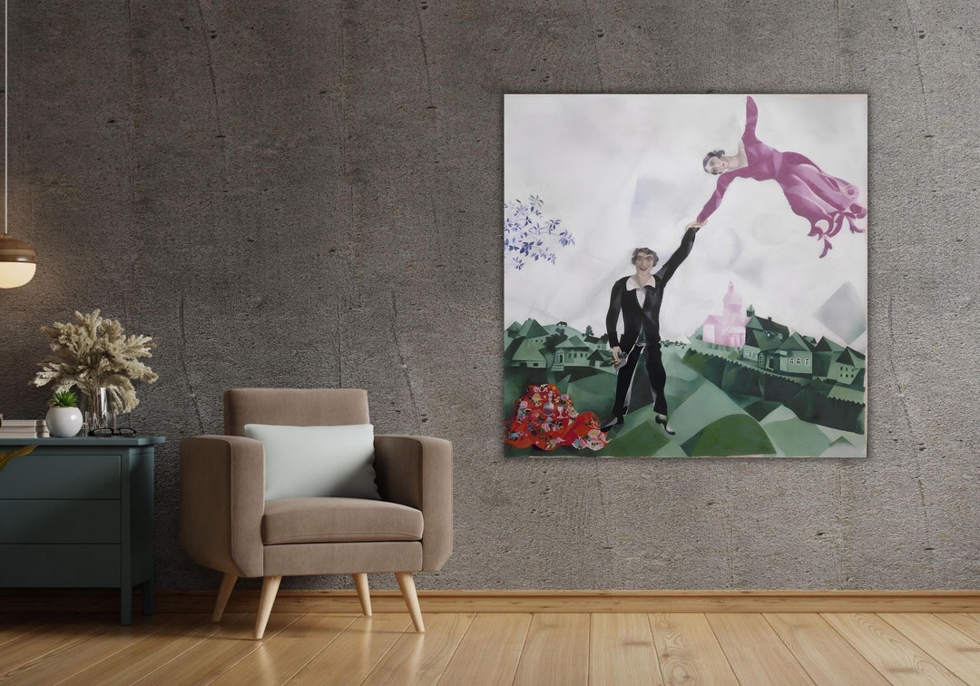 Marc Chagall the Promenade Poster Art Canvas,reproduction Print ...