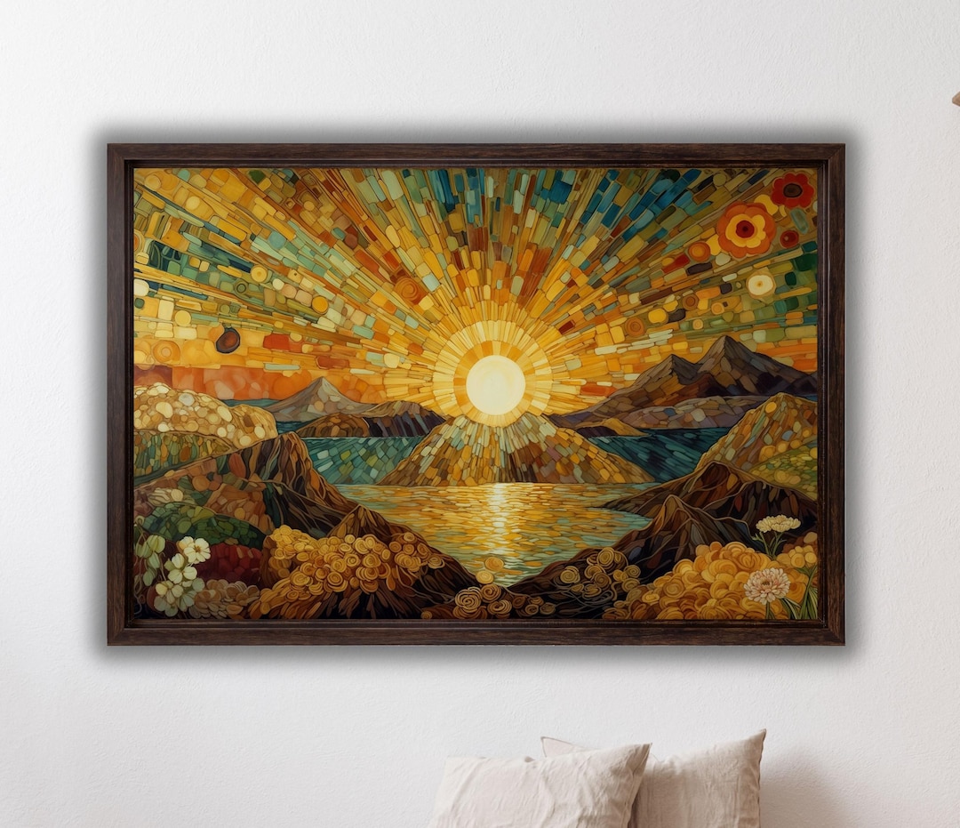 Gustav Klimt Sunset Art Canvas Print,gustav Klimt Style Sunset Art ...