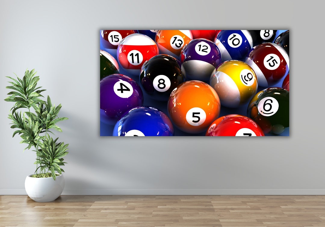 Billiard Balls Poster/canvas Wall Art,billiards Wall Art,billiard Balls ...
