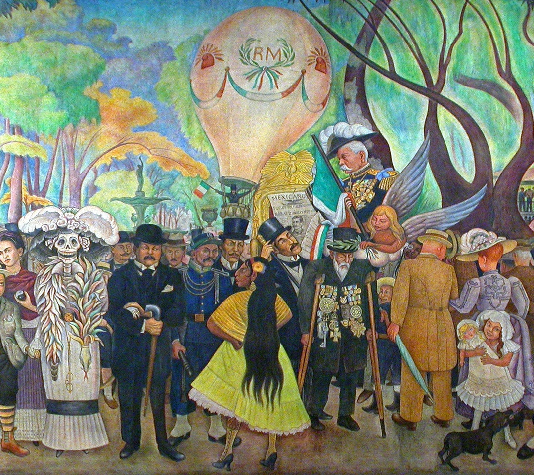 Diego Rivera Panoramic A Sunday Afternoon Dream in Alameda Central Park ...