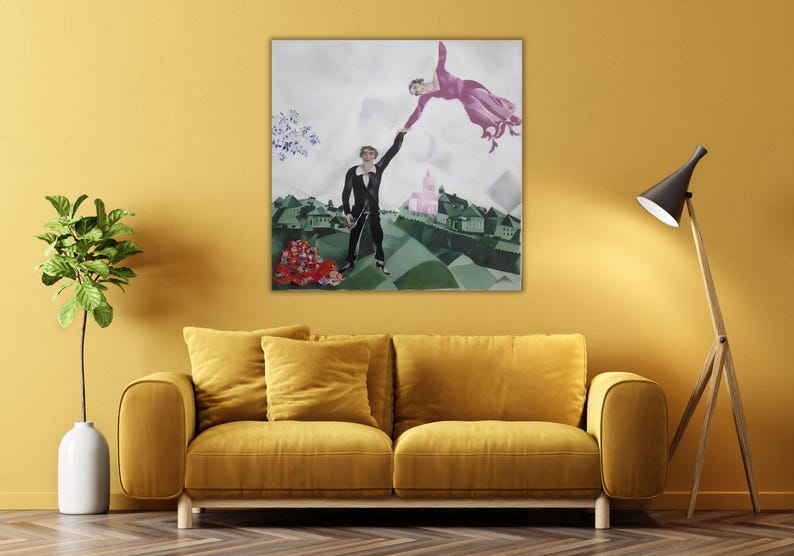 Marc Chagall the Promenade Poster Art Canvas,reproduction Print ...