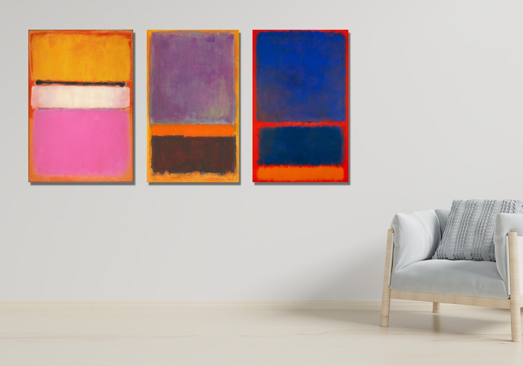 Set of 3 Mark Rothko Reproduction Canvas Wall Art Print,modern Wall Art ...