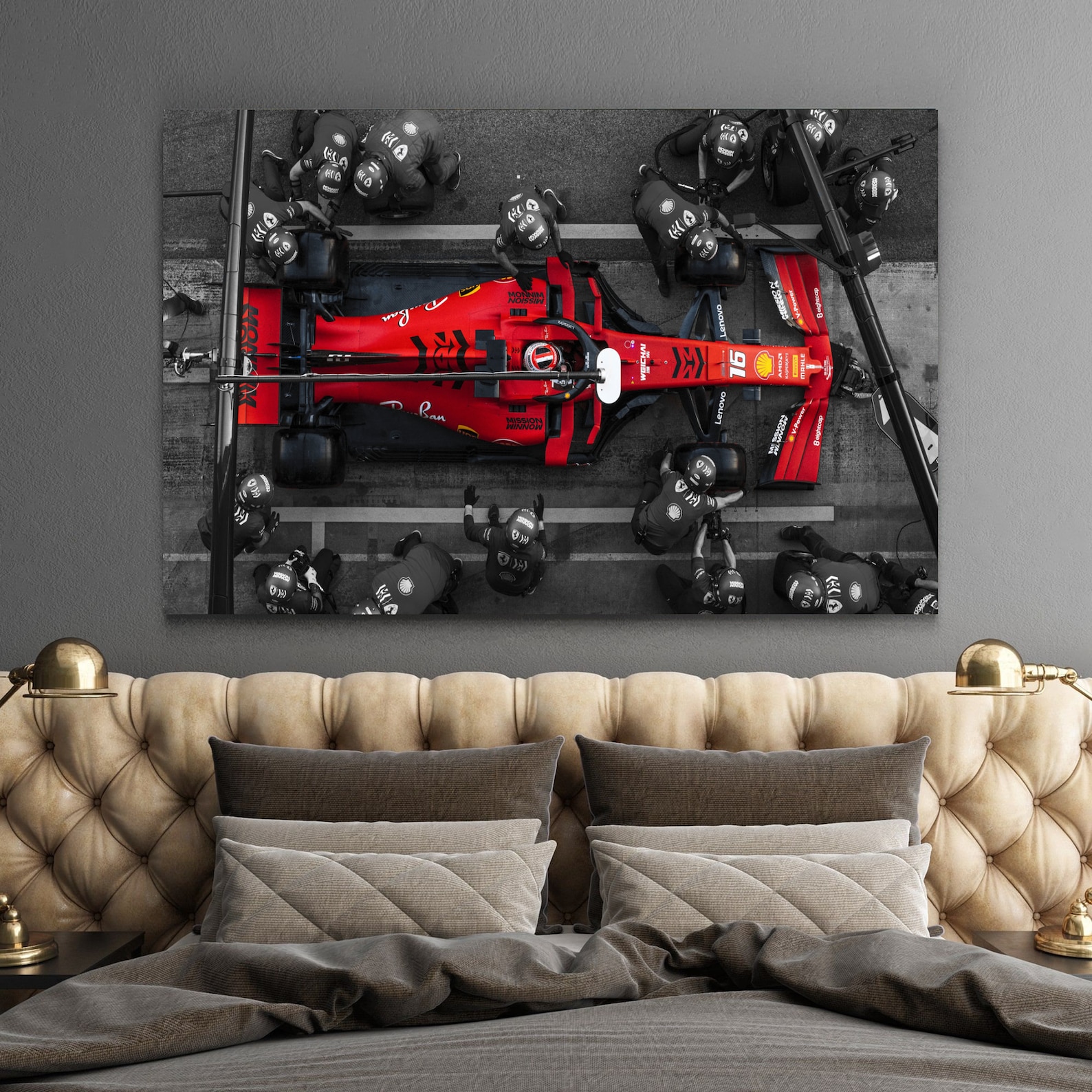 Charles Leclerc Pit Stop Poster Print Art,charles Leclerc Canvas ...
