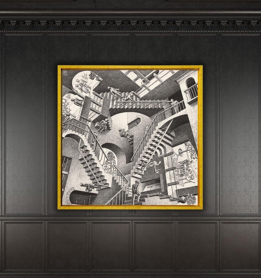 Maurits Cornelis Escher Relativity Poster Art Canvas Print,reproduction ...