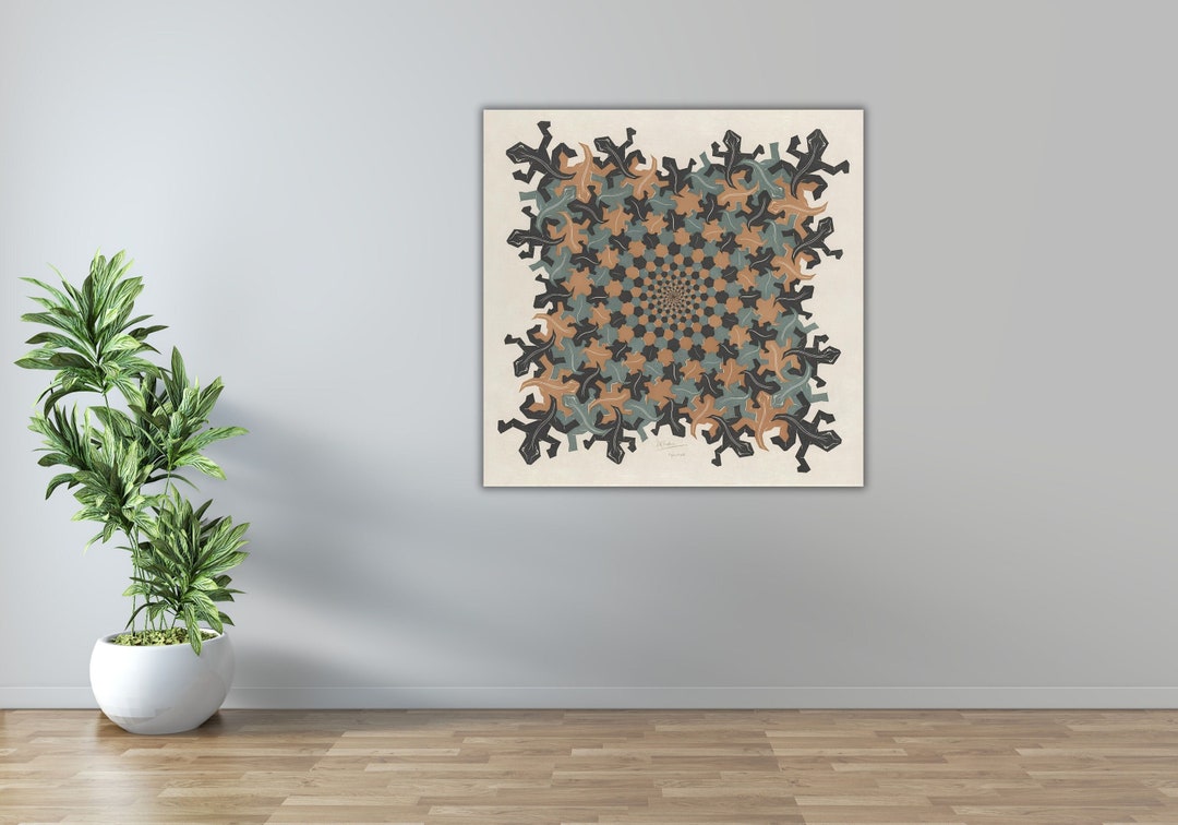 Relativity II by Maurits Cornelis Escher Poster Art Canvas,reproduction ...
