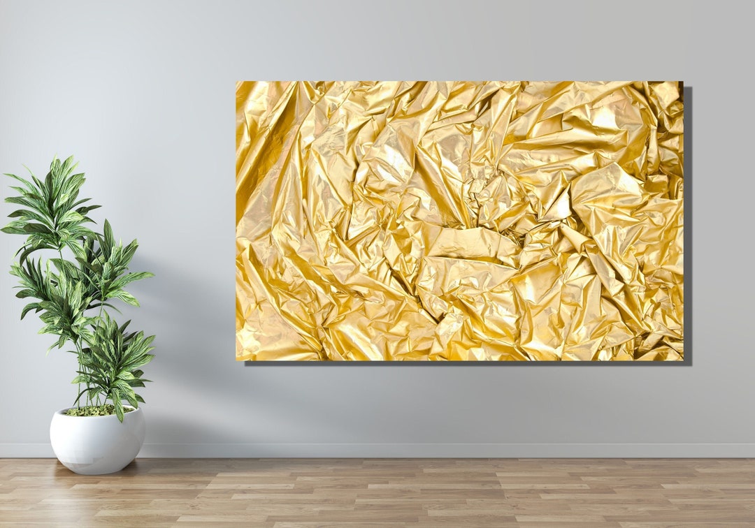 Gold Effect Paper Poster/canvas Wall Art Print,abstract Canvas Glossy ...