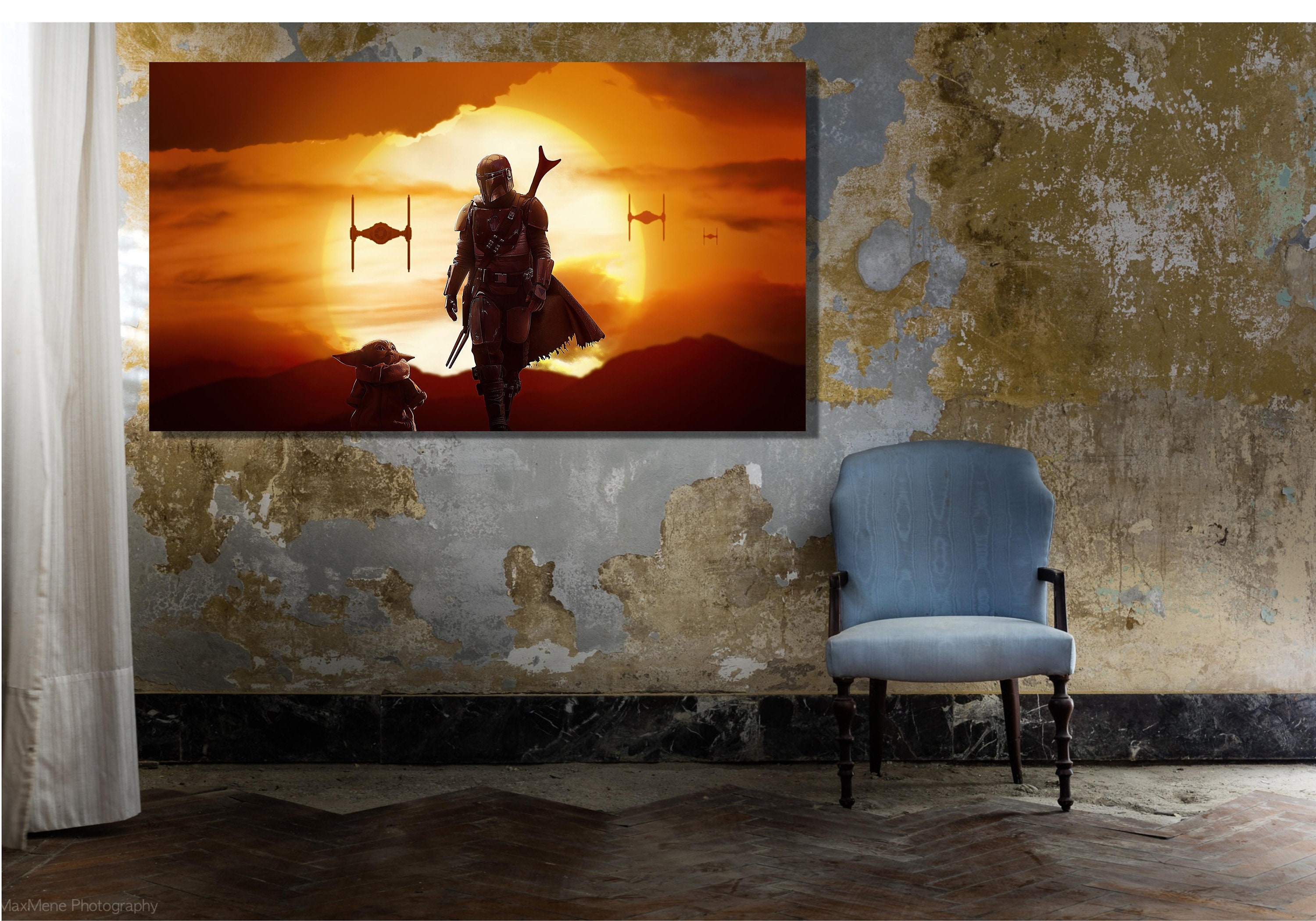 Star Wars Wall Decor Canvas Printmandalorian Star Wars Poster - Etsy