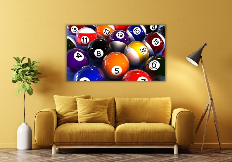 Billiard Balls Poster/canvas Wall Art,billiards Wall Art,billiard Balls ...