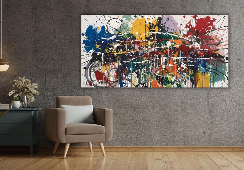 Jackson Pollock Collage Design Painting Art Poster/canvas Print ...