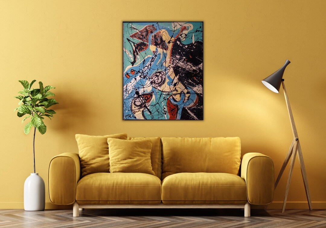 Jackson Pollock Water Birds 1943 Painting Art Canvas Print,reproduction ...