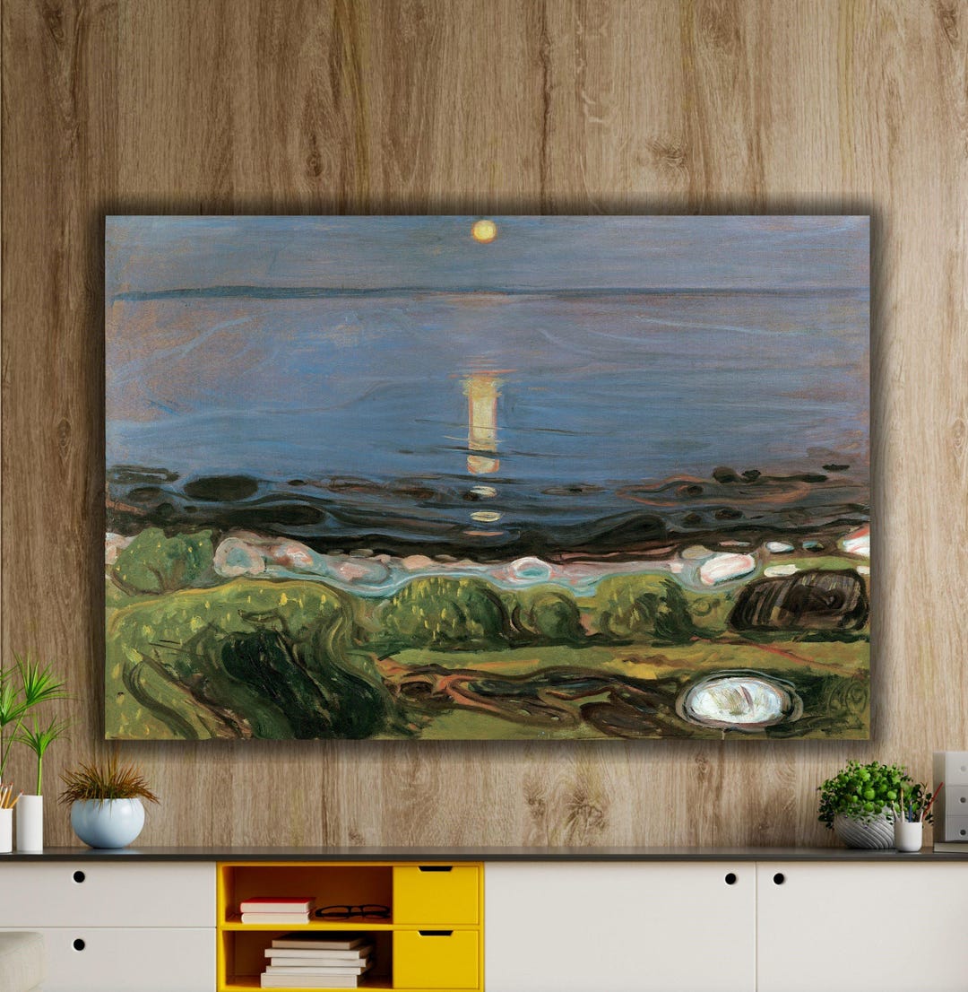 Edvard Munch Summer Night by the Beach 1902 Art Canvas Wall Art,giclee ...