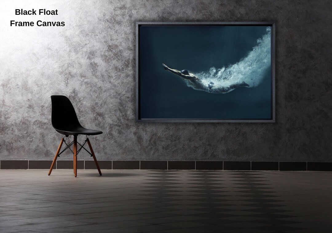 Swimmer Canvas Wall Art,underwater Diver Poster Art Print,water Sports ...