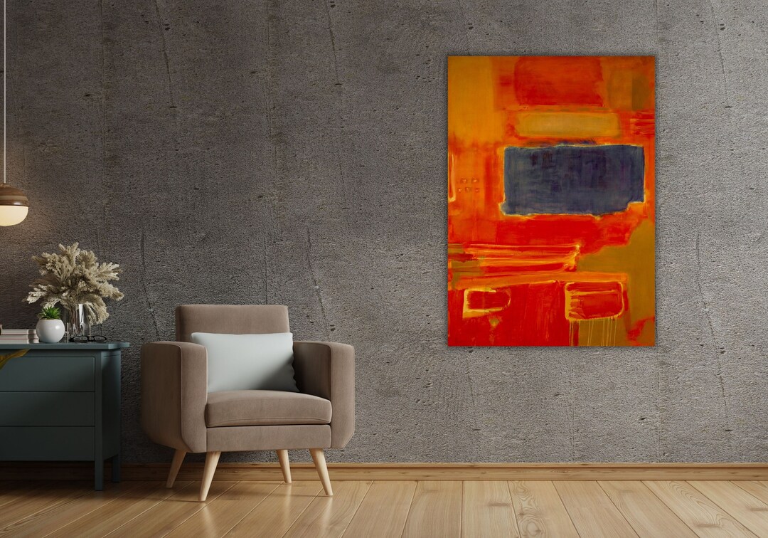 Mark Rothko Red Orange Reproduction Print Art,red Modern Painting Wall ...