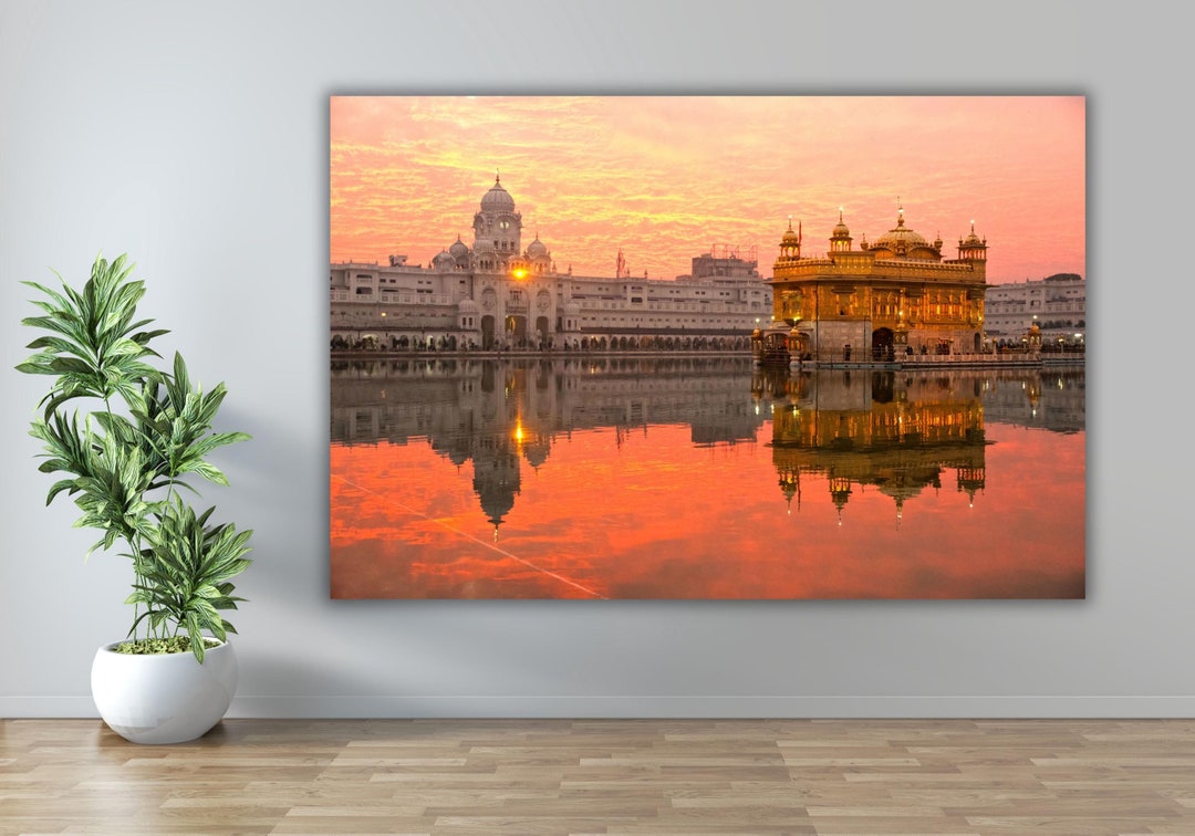 Golden Temple Indian Canvas Wall Art,golden Temple Harmandir Sahib Art ...
