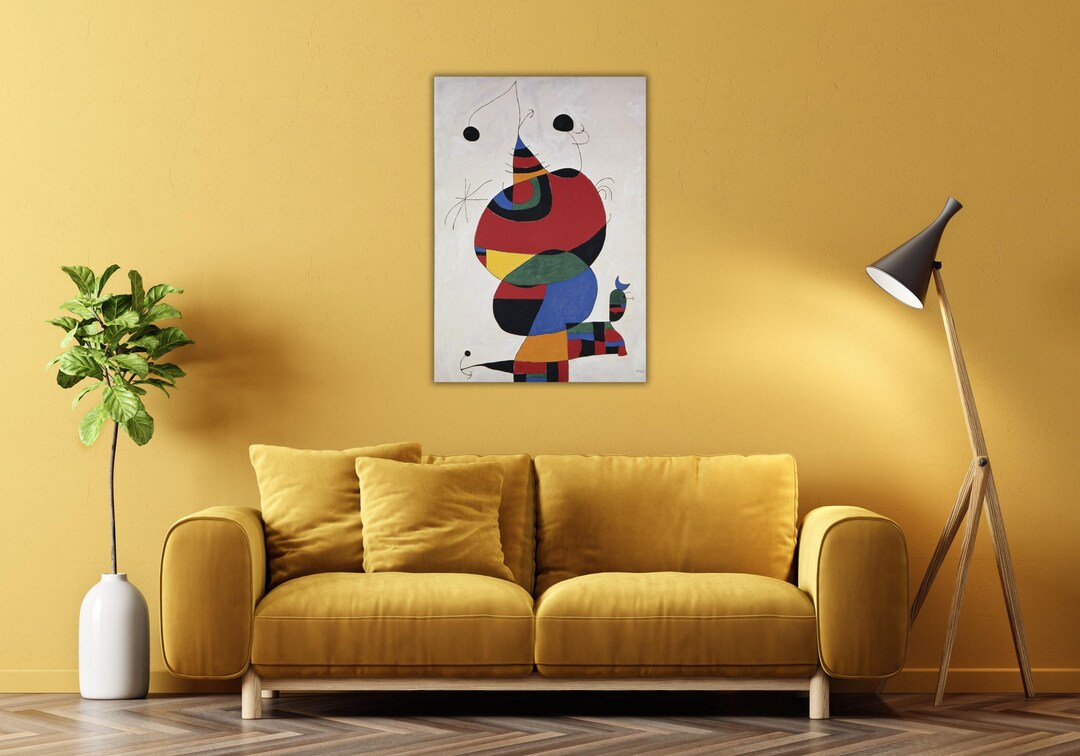 JOAN MIRO Woman Bird Star Poster Art Canvas,exhibition Poster,joan Miro ...