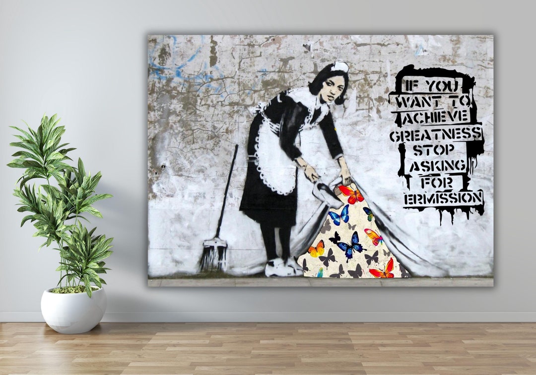 Banksy Motivation Words Canvas Wall Art,motivation Quote Wall Art Print ...