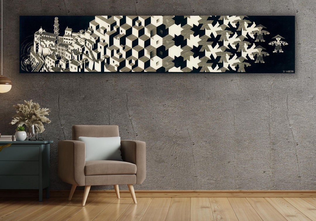 Metamorphosis L by Maurits Cornelis Escher Poster Art Canvas ...