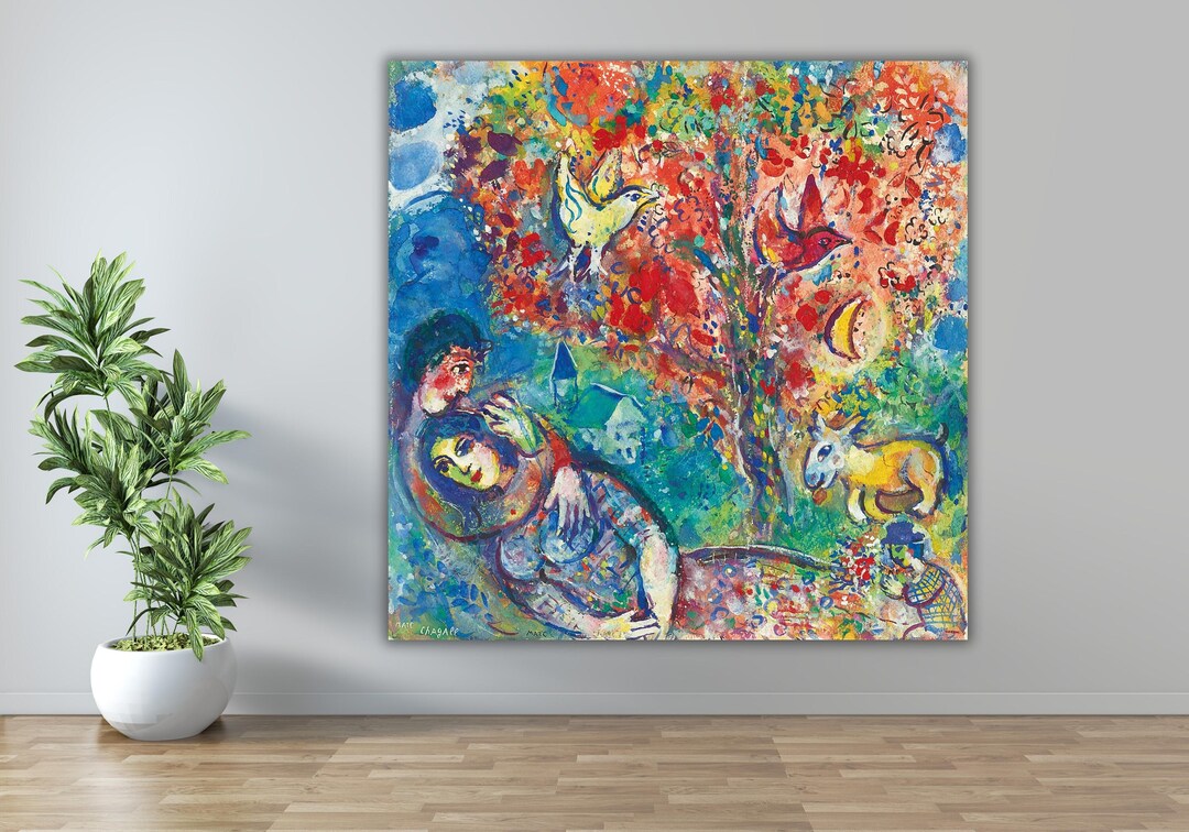 Marc Chagall Couple Under Tree Poster Art Canvas,reproduction Print ...