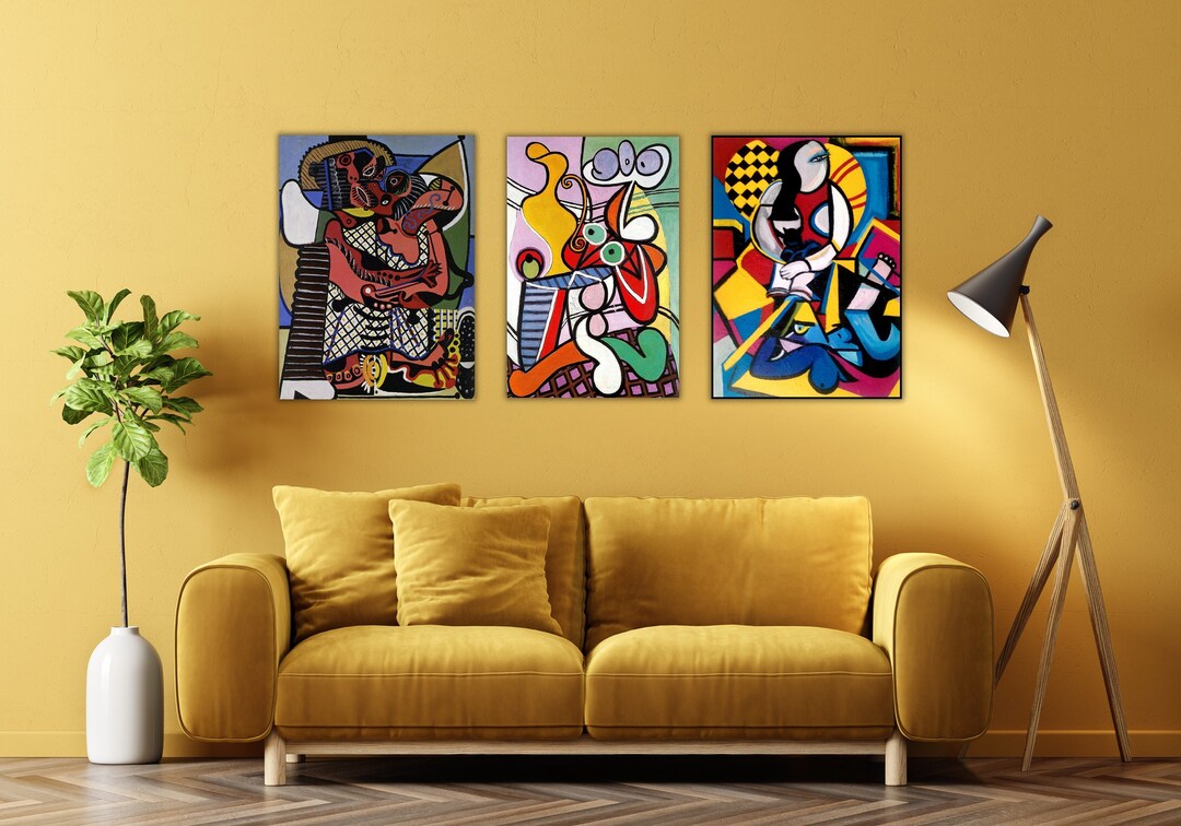 Set of 3 Pablo Picasso Abstract Poster Art Canvas Print,picasso Canvas ...