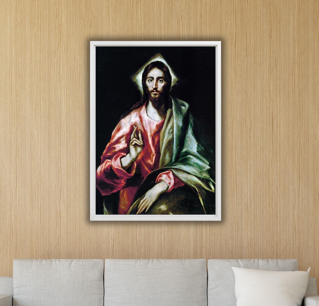 El Greco Christ as Saviour 1610 Painting Art,el Greco Jesus Canvas Wall ...