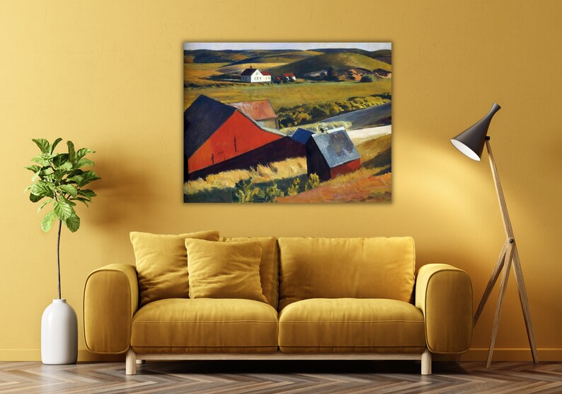 Edward Hopper Cobbs Barns and Distant Houses Canvas Wall Art Print ...