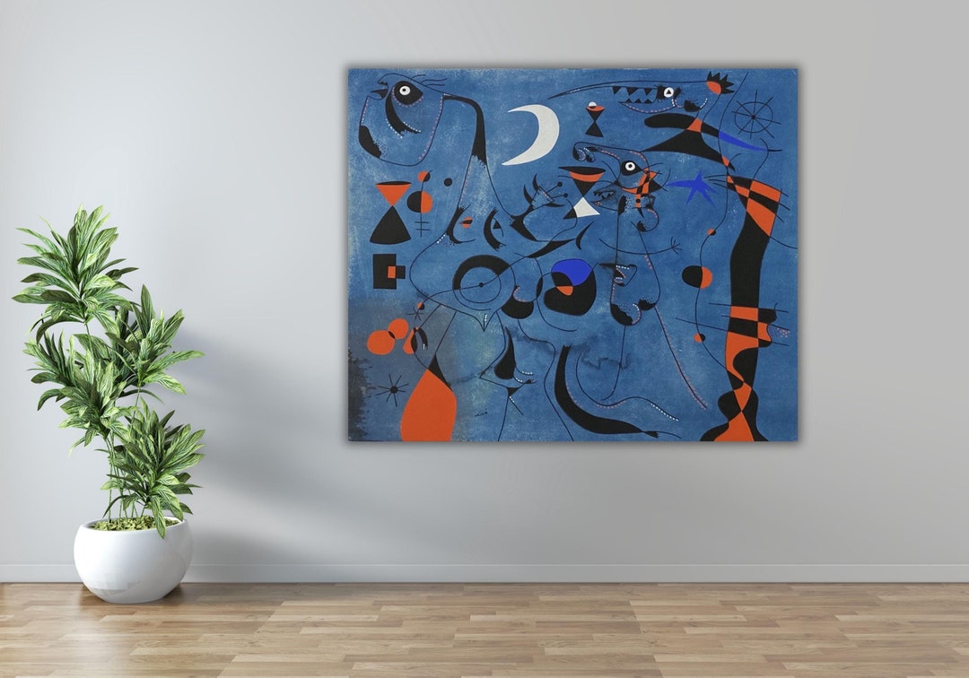 Joan Miro Blue Art Canvas,joan Miro Painting Art Canvas,modern Canvas ...