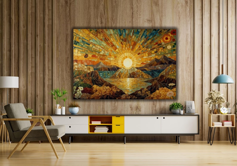 Gustav Klimt Sunset Art Canvas Print,gustav Klimt Style Sunset Art ...