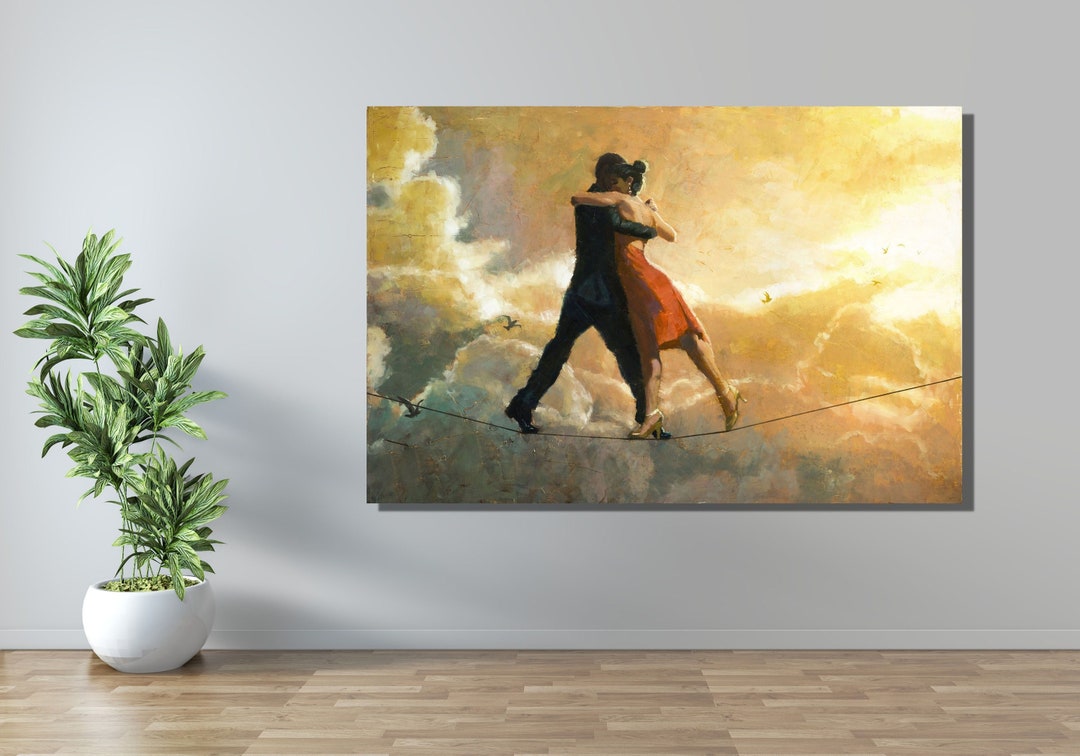 Tango Dancing on the Rope Canvas Print Art,modern Dance Canvas Wall Art ...