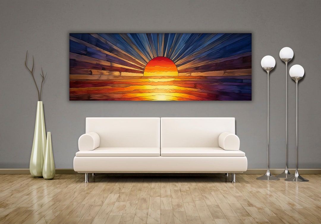 Panoramic Sunrise Canvas Wall Art Print,minimalist Wall Art,boho Wall ...