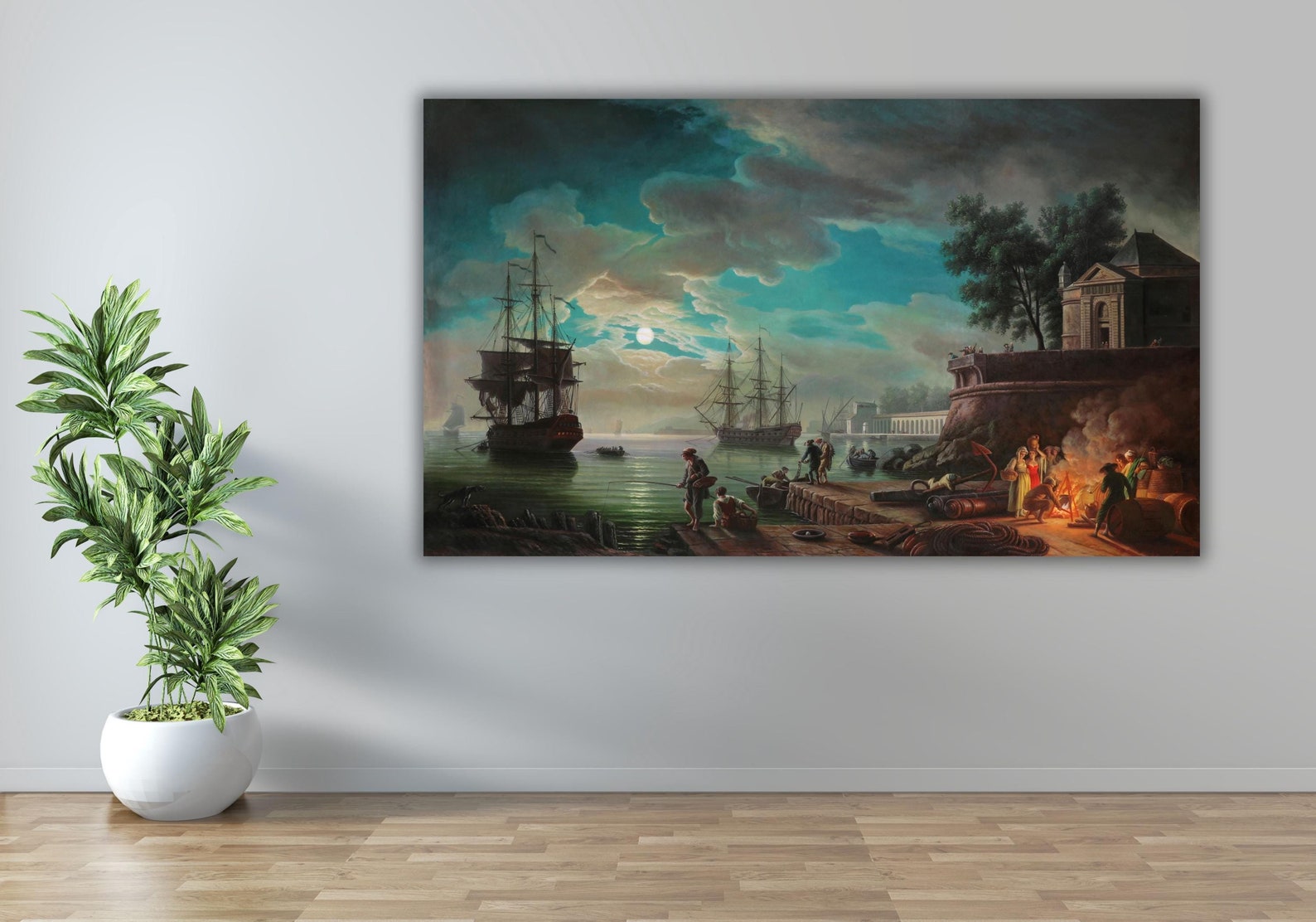 Claude Joseph Vernet Seaport by Moonlight Art Canvas Wall Art,claude ...