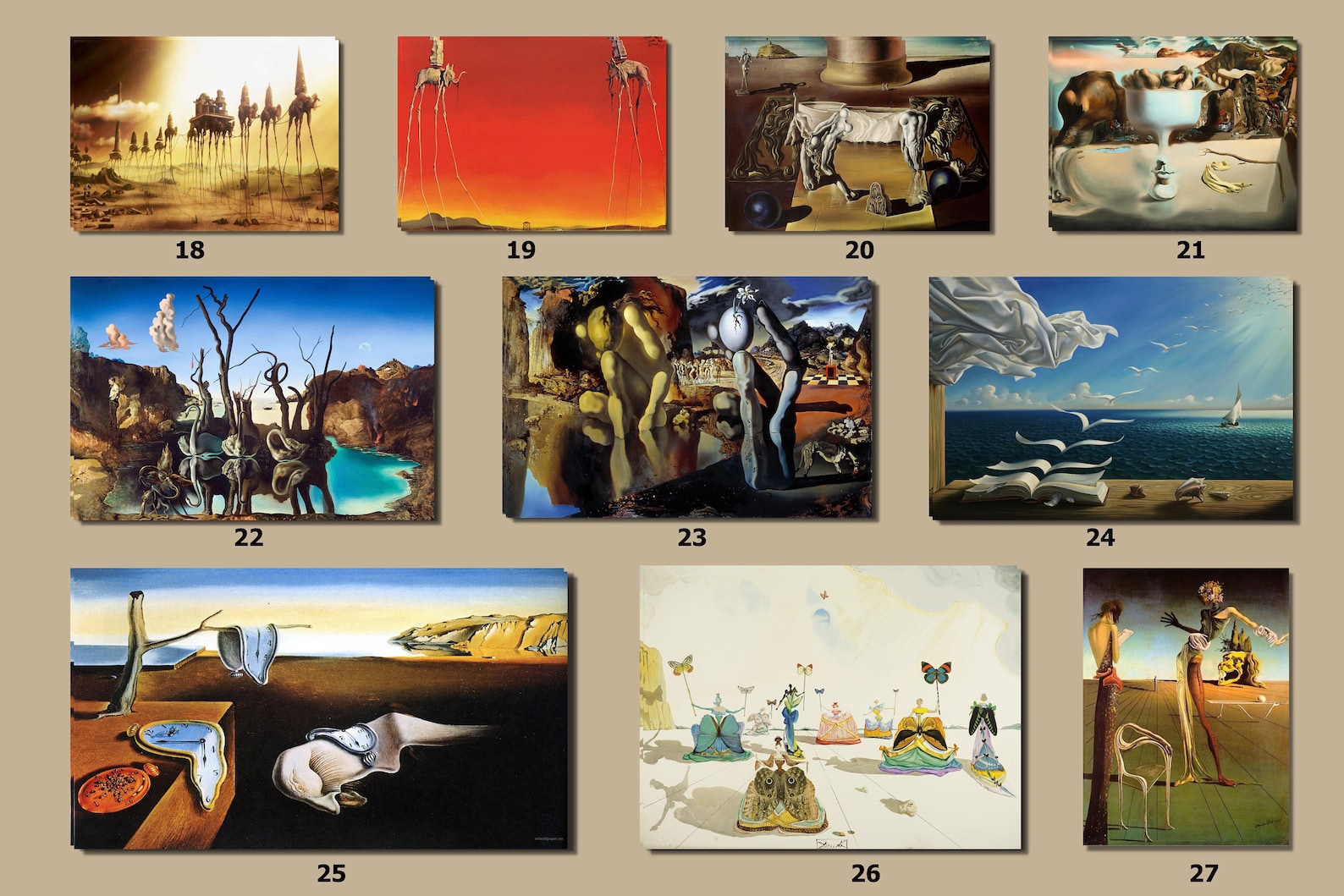 Set of 3 Salvador Dali Canvas Wall Arts,custom Salvador Dali Paintings ...