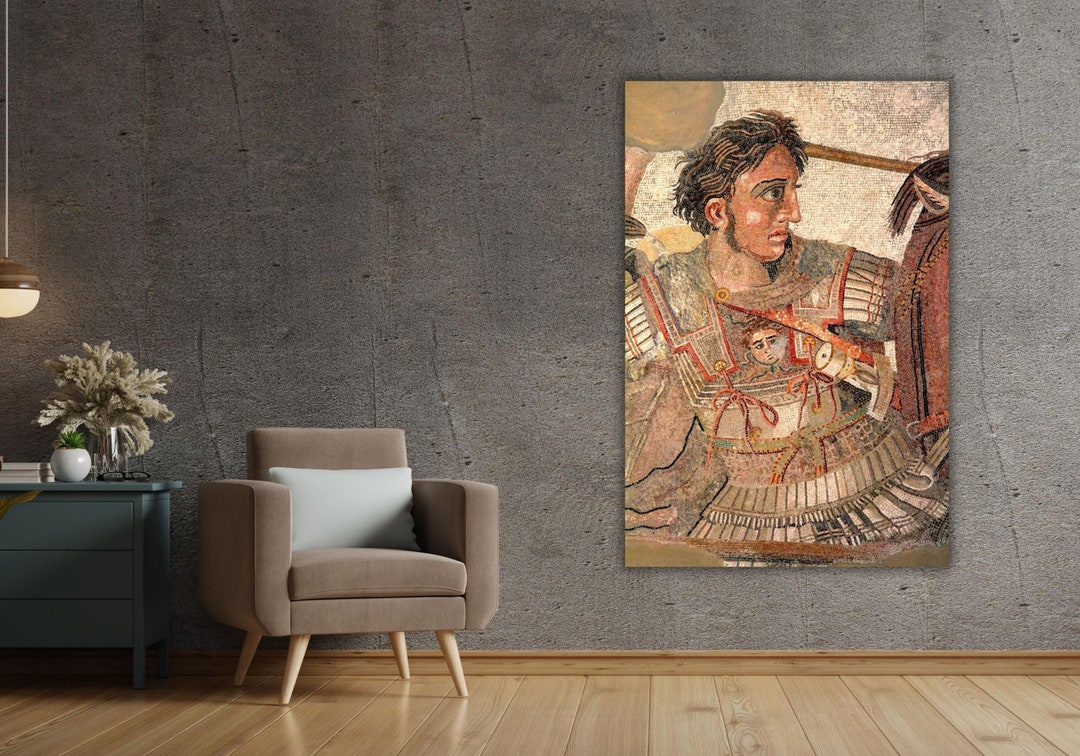 Battle of Issus Mosaic in Pompeii Poster Art Canvas Print,alexander the ...