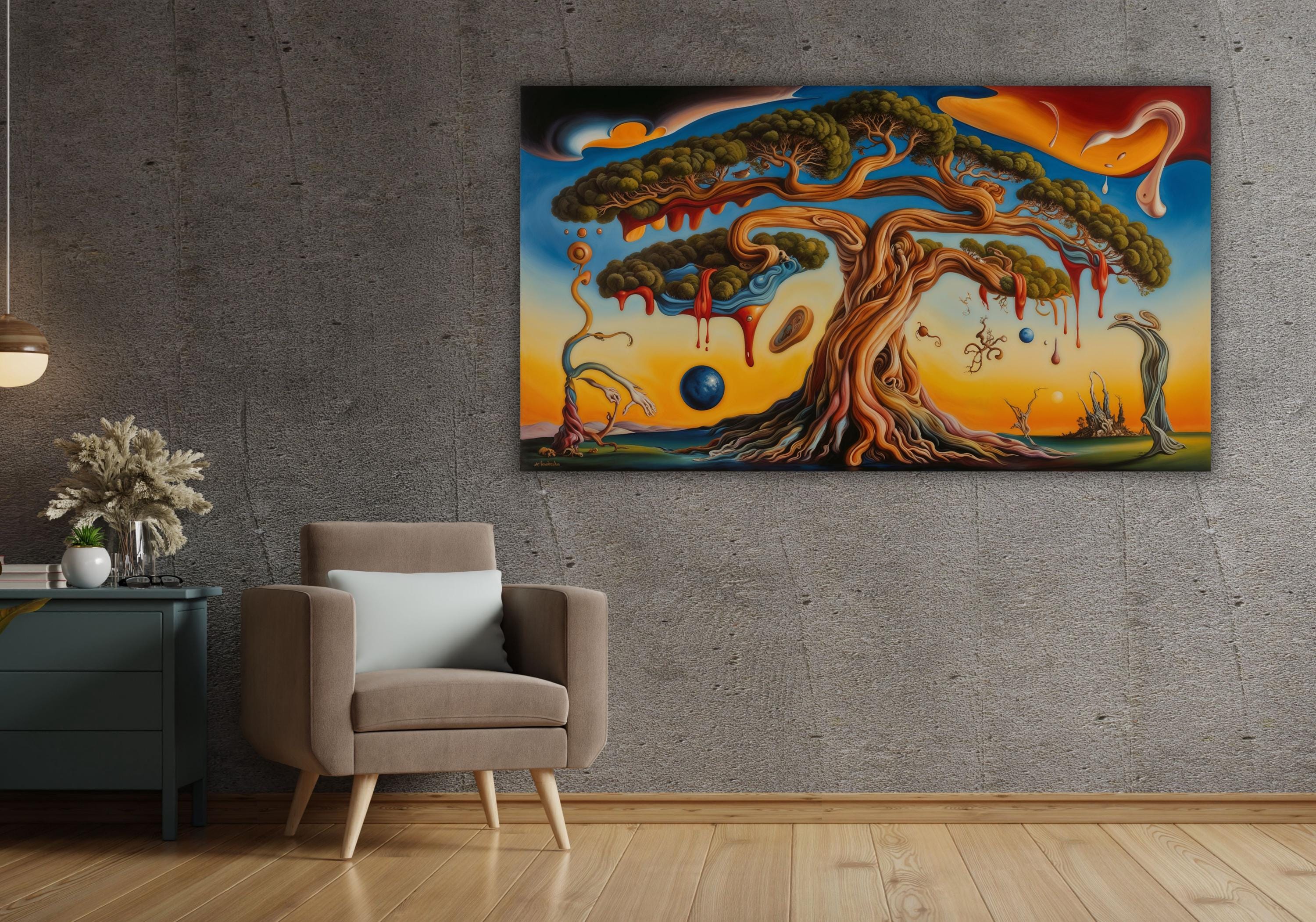 Salvador Dali Stely Tree of Life Poster/canvas Art,fantasy Forest Print ...