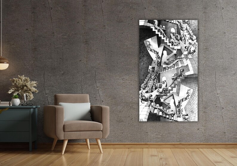 Maurits Cornelis Escher House of Stairs Poster/canvas Wall Art Print ...