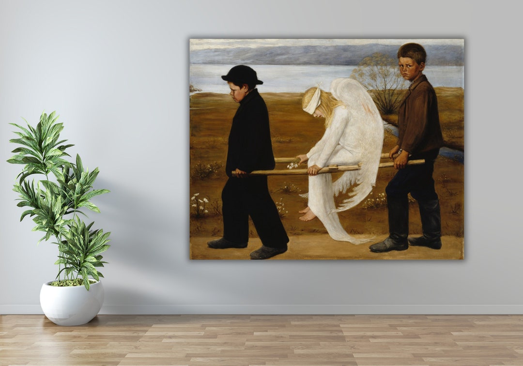 Hugo Simberg the Wounded Angel Canvas Wall Art,angel Melancolia,hugo ...