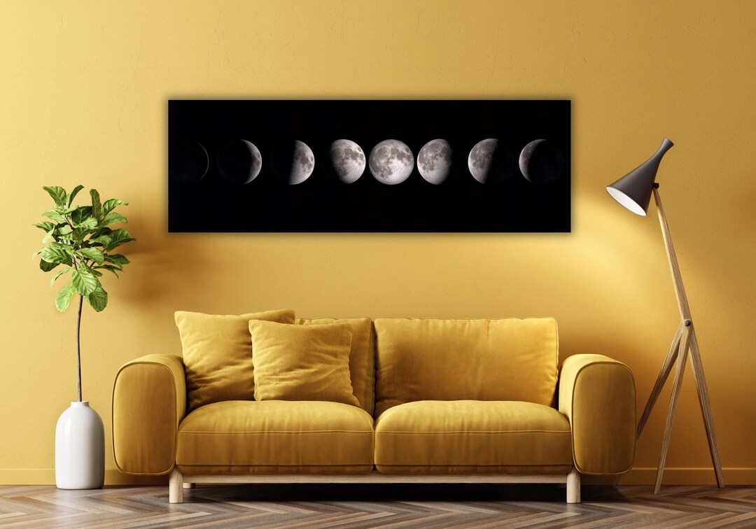Moon Phases Poster Art Canvas Print,moon Phases Wall Art Decor,moon ...