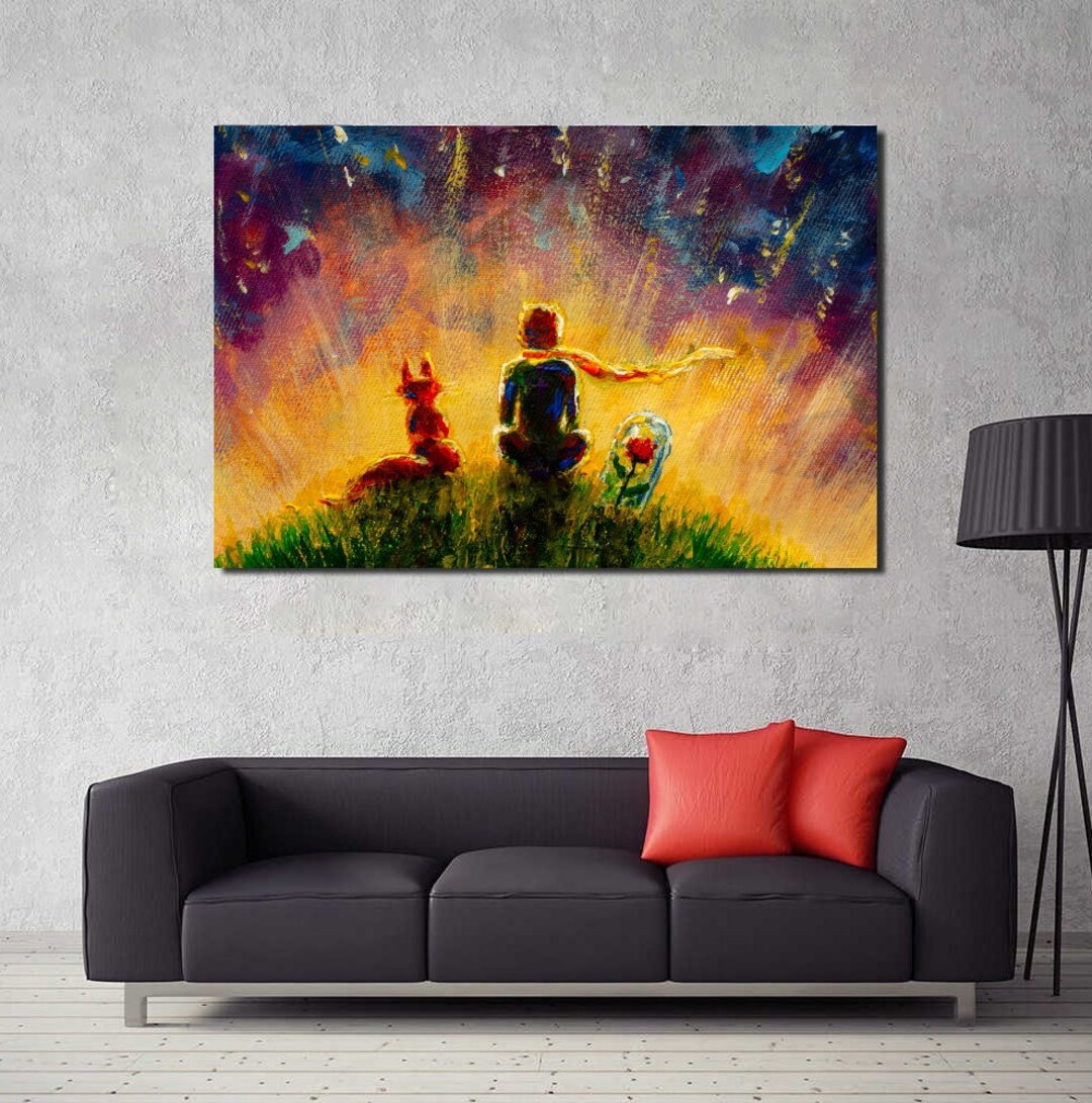 Little Prince Posterlittle Prince Canvas Wall Artfox and Red - Etsy