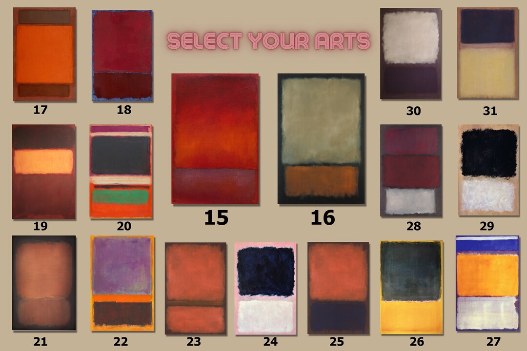 Custom Set of 2 Mark Rothko Canvas Wall Arts,rothko Paintings Canvas ...
