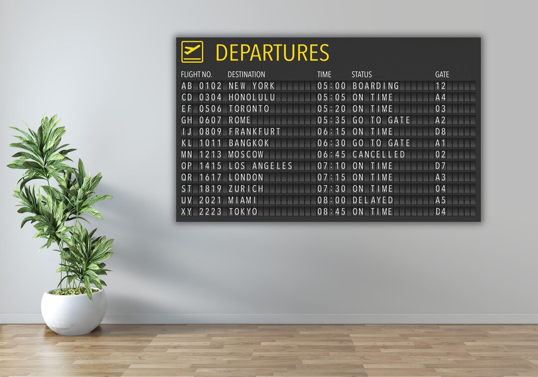 Departures Pattern Poster Art Print,departures Airport Canvas Wall Art ...