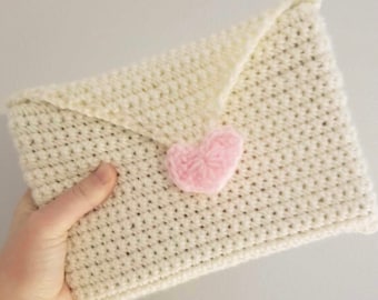 Crochet Love Letter Book Sleeve Velvet Crochet Book Sleeve Love Letter ...