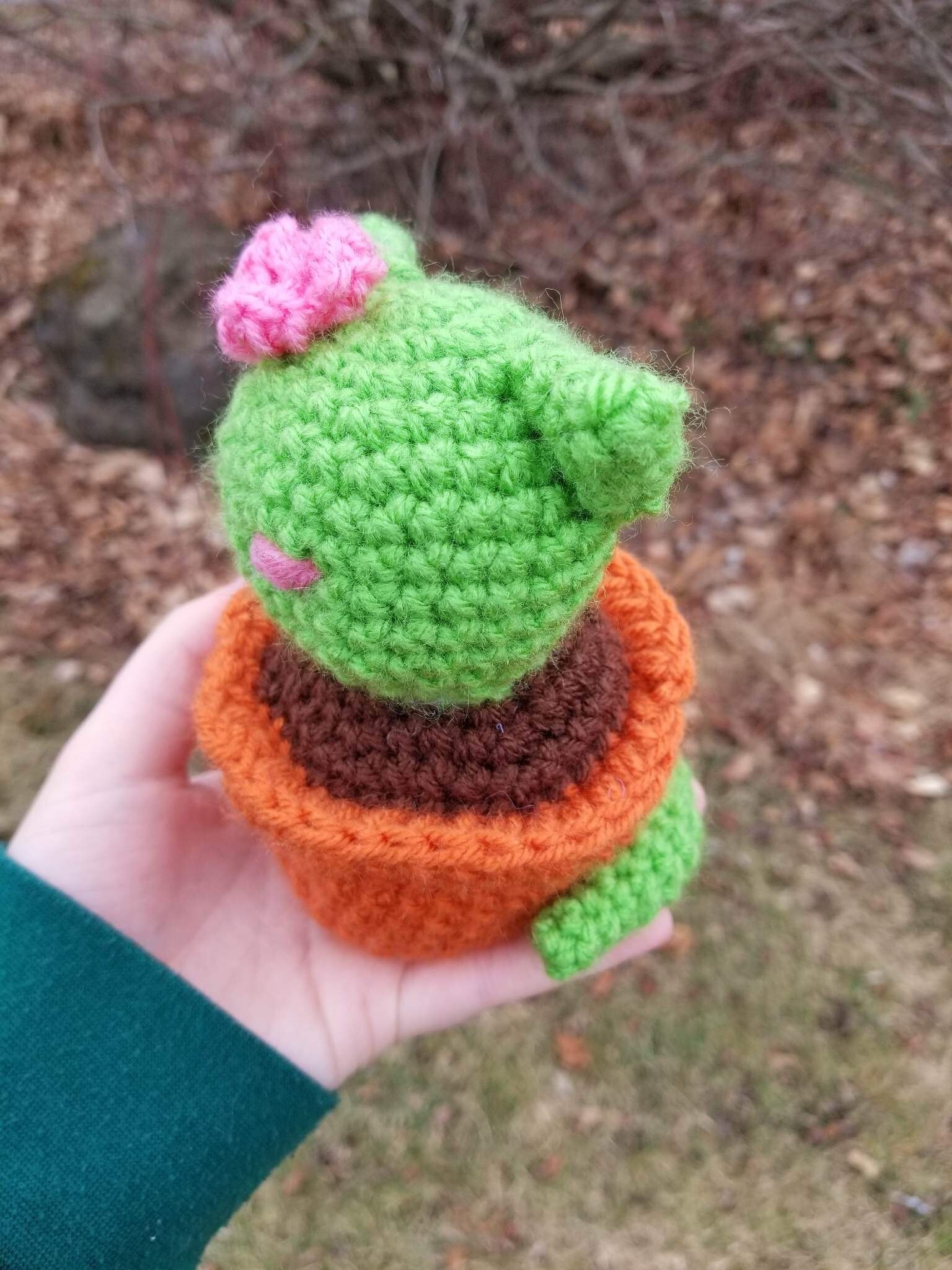 Cat Cactus Amigurumi Plushie, Crochet Toy, Weighted Plush, Cactus ...