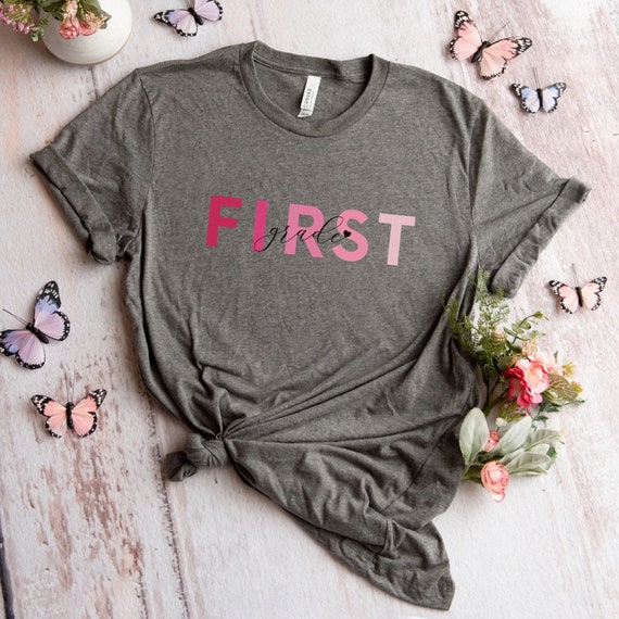 Pink Teacher Shirt First Grade Teacher Shirt Teacher Gift - Etsy