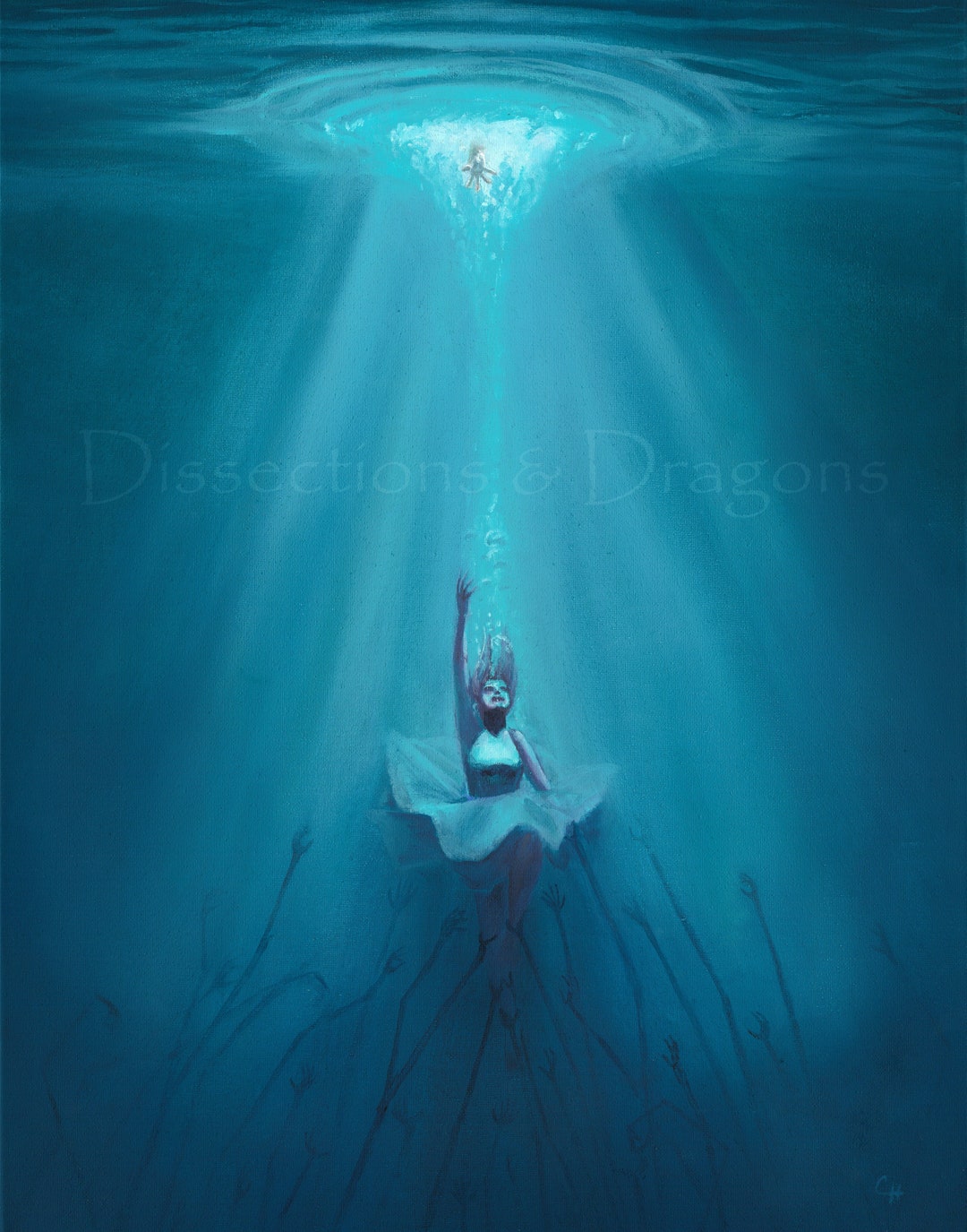 Print Titled, "despair", Original Mental Health Fantasy Oil Painting ...