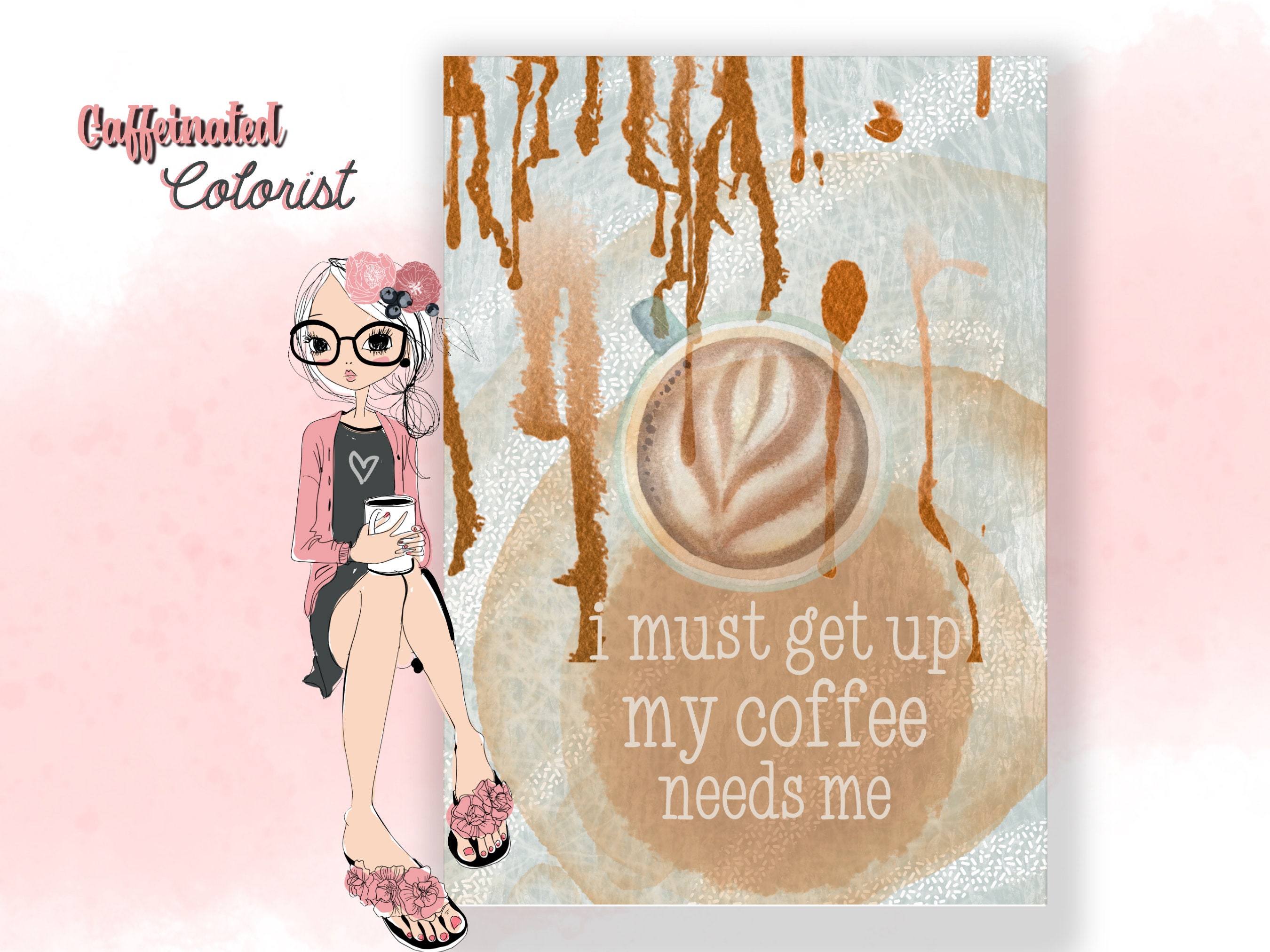 Backwards Adult Coloring Pages Coffee Lover Vol 1 Water - Etsy