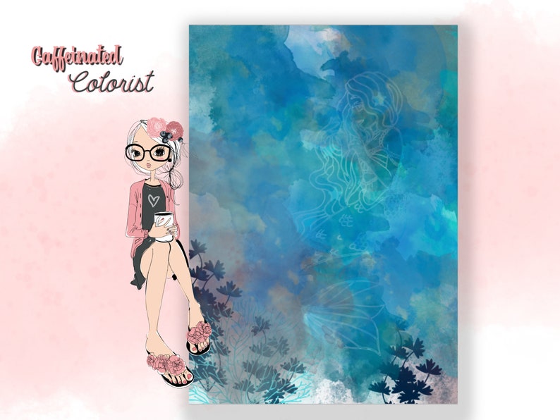 Backwards Adult Coloring Pages, Mermaids, Water Color Art, Doodle in ...