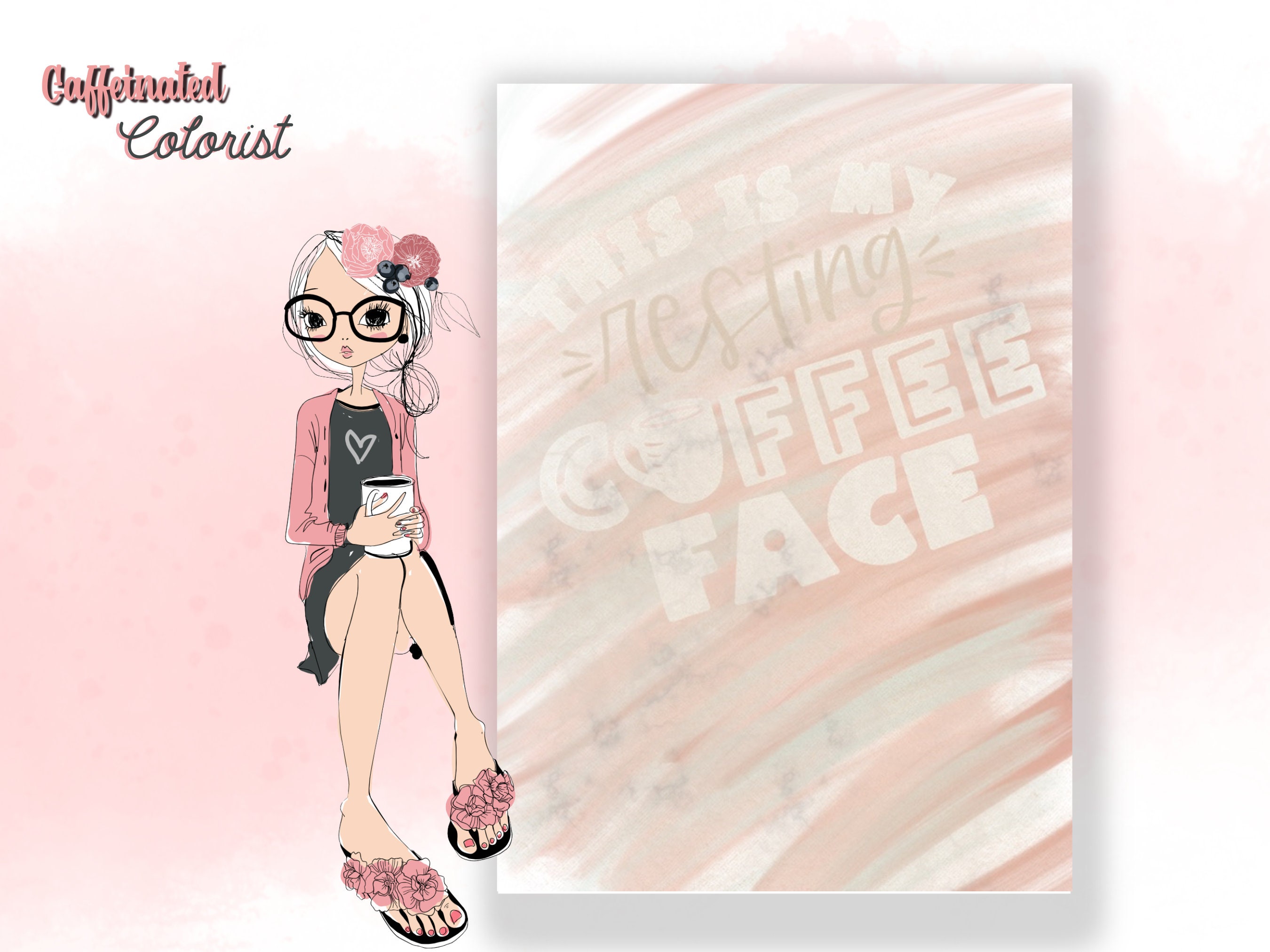 Backwards Adult Coloring Pages, Coffee Lover Vol 2, Water Color Art ...